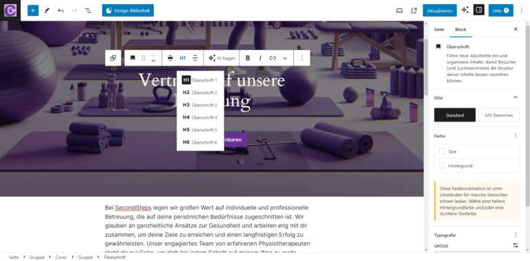 WordPress-Editor » Tipps zur Erstellung deiner Inhalte